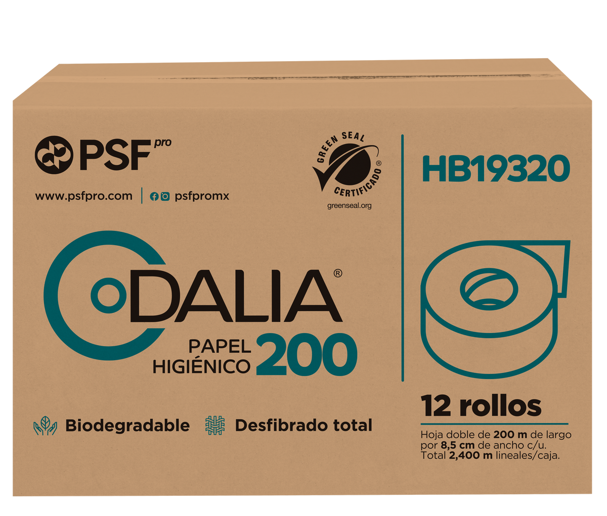 Higiénico Jumbo Dalia Caja C/12 Rollos 200 MTS HD